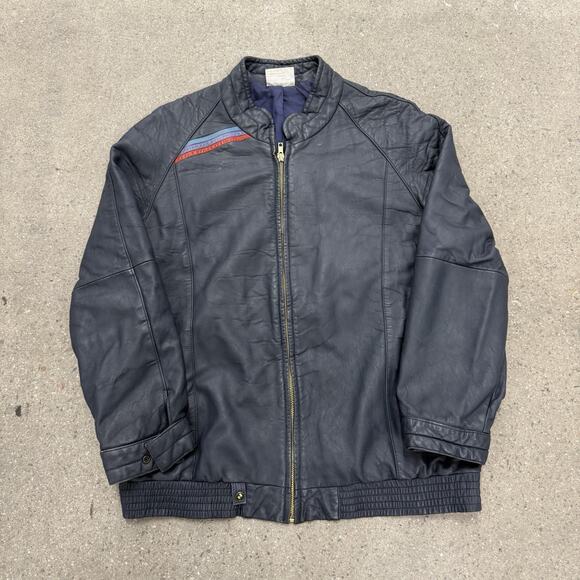 BMW | Jackets & Coats | Vintage Bmw Motorsport Leather Jacket Size 54 ...